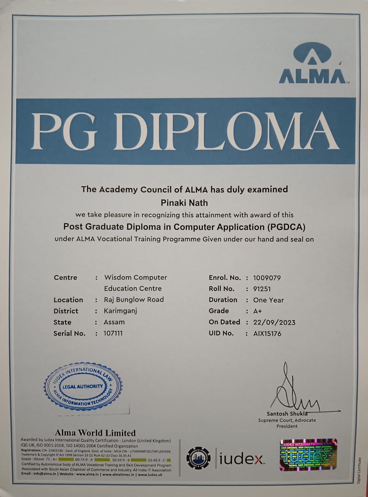 PINAKI NATH – Wisdom Computer Education