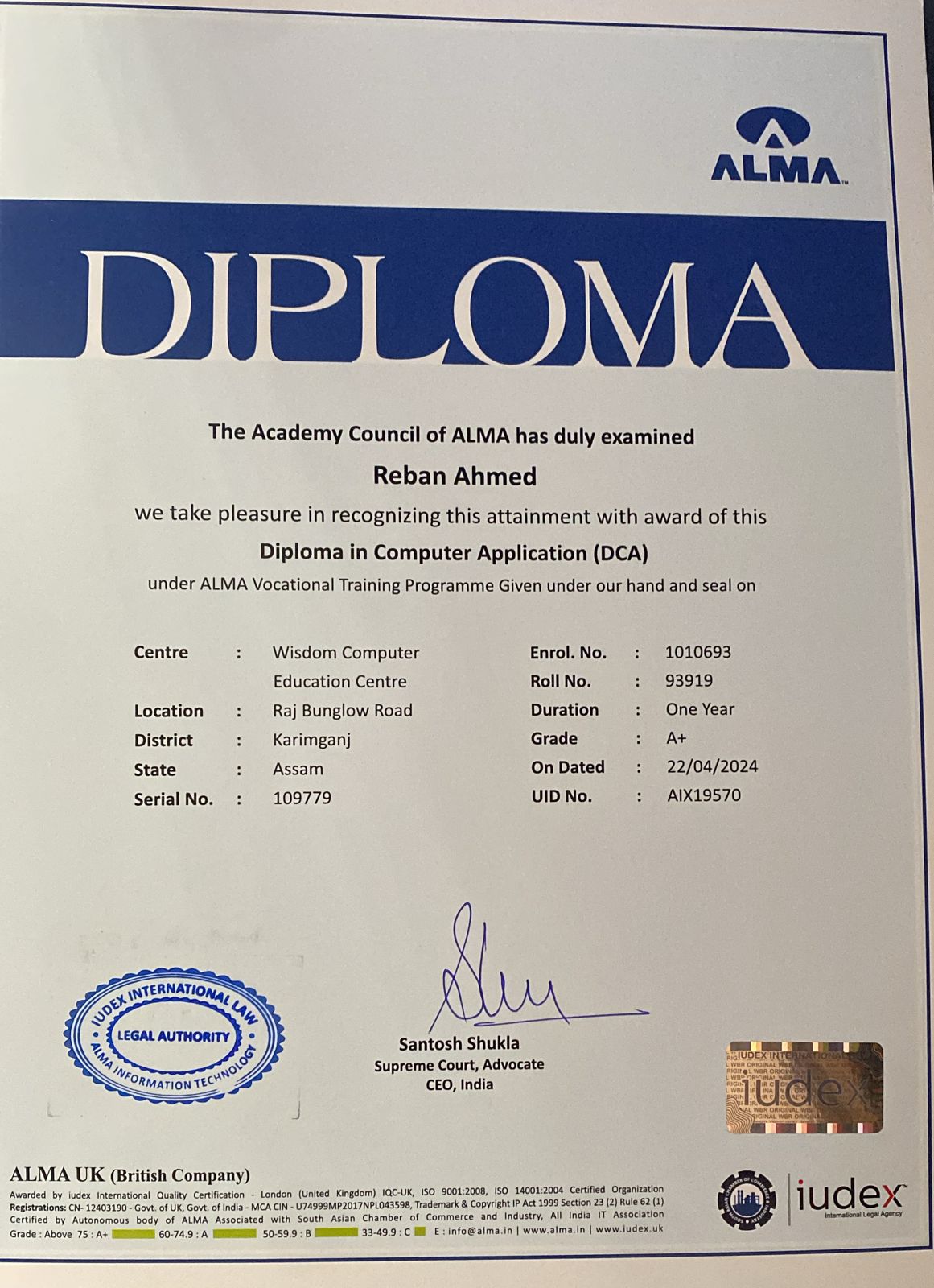 REBAN AHMED – Wisdom Computer Education